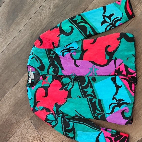Anne Crimmins | Tops | Vintage Anne Crimmins Silk Blouse Abstract Size ...